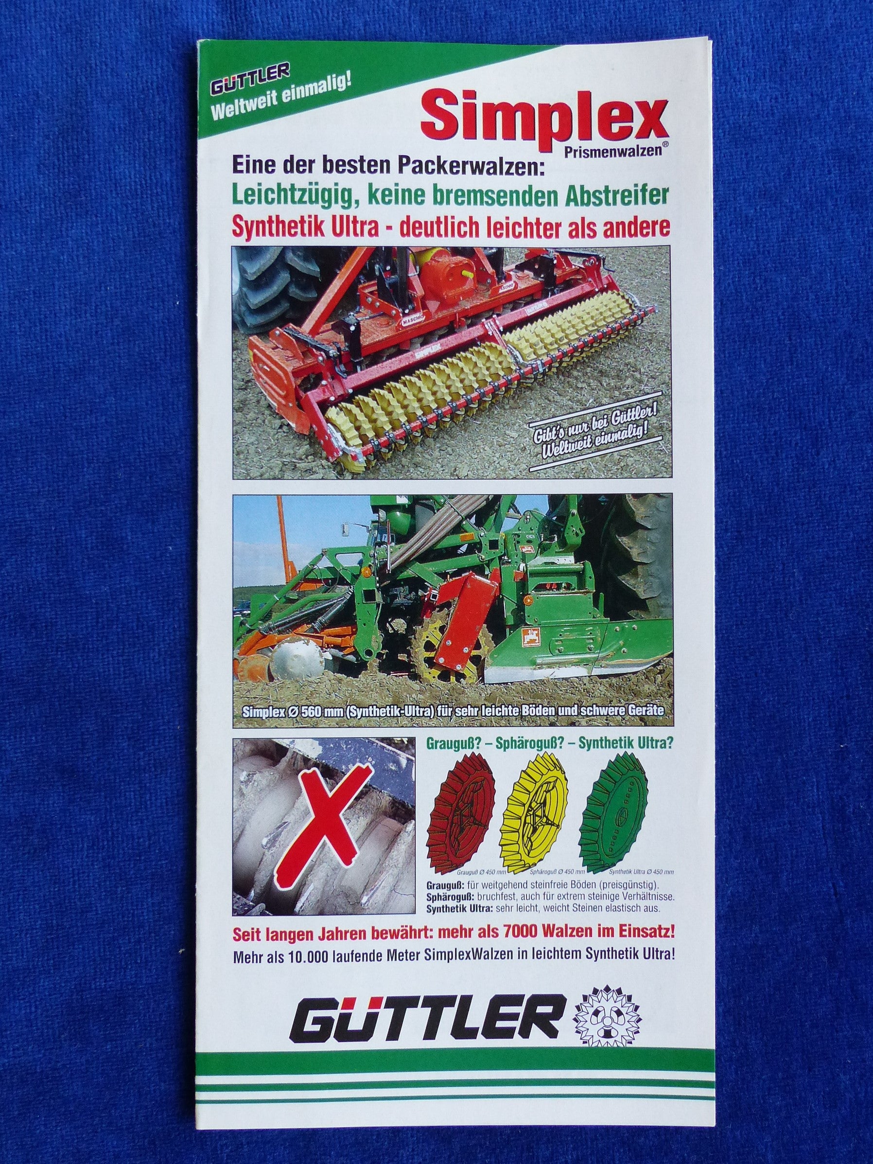Güttler Simplex Prismenwalzen - Prospekt Brochure 90er – car-brochure