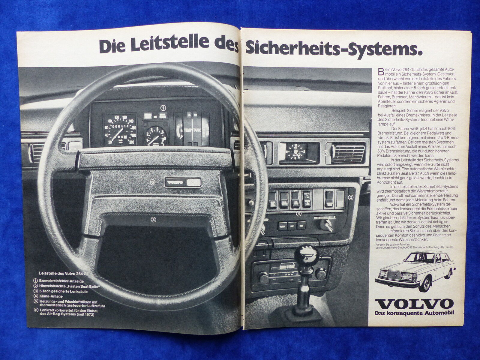 Volvo 264 GL - Werbeanzeige Reklame Advertisement 1976 – car-brochure