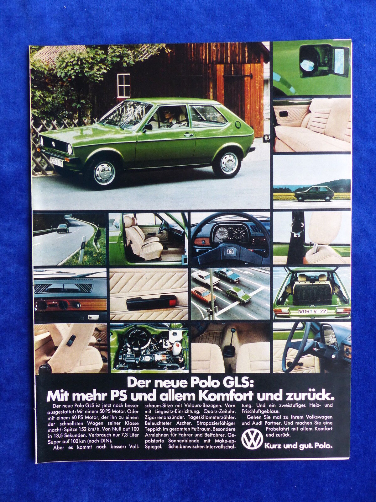 VW Polo GLS - Werbeanzeige Reklame Advertisement 1976 – car-brochure