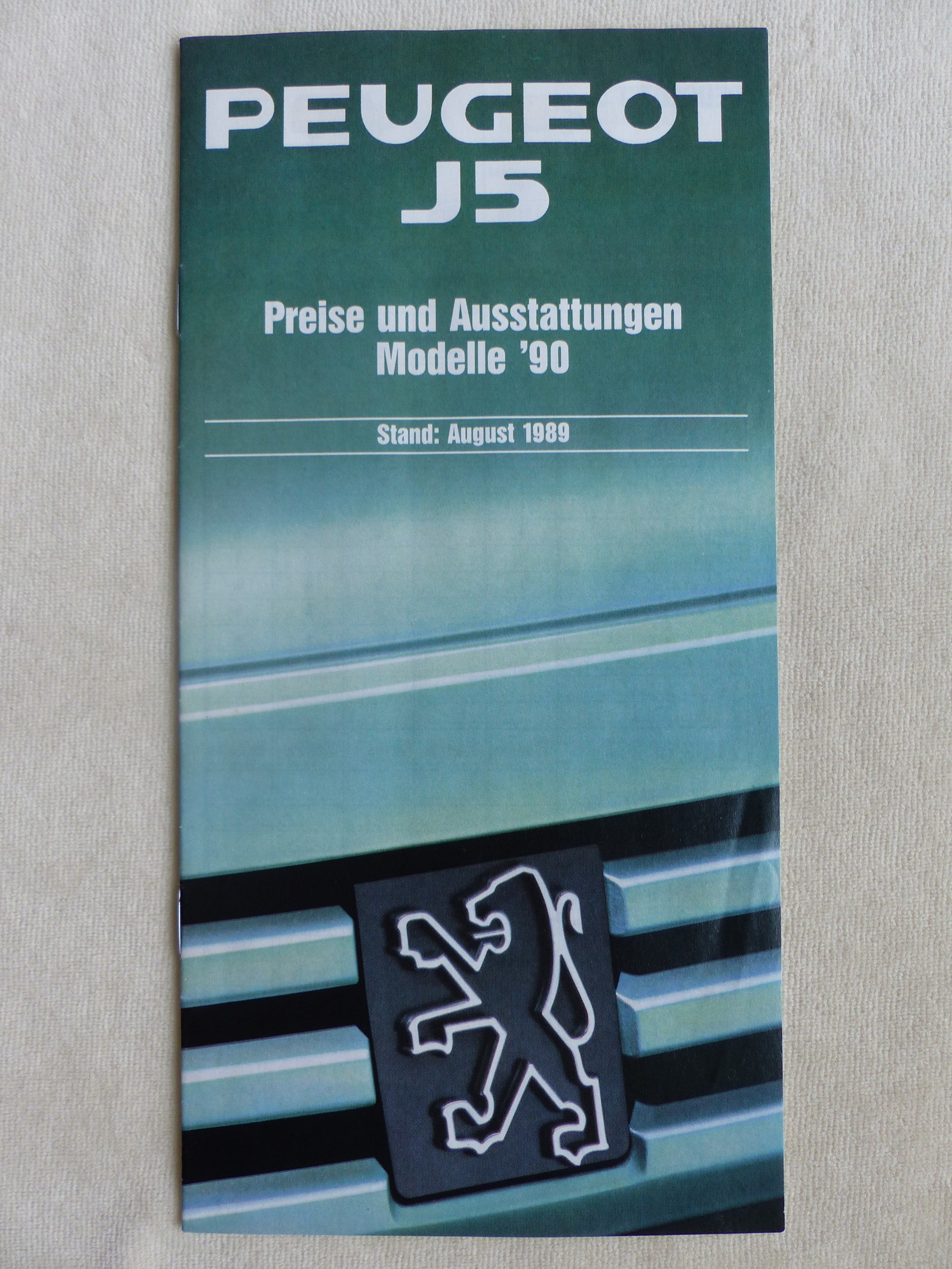 Peugeot J5 Kombi Kastenwagen - Preisliste MJ 1990 - Prospekt Brochure ...