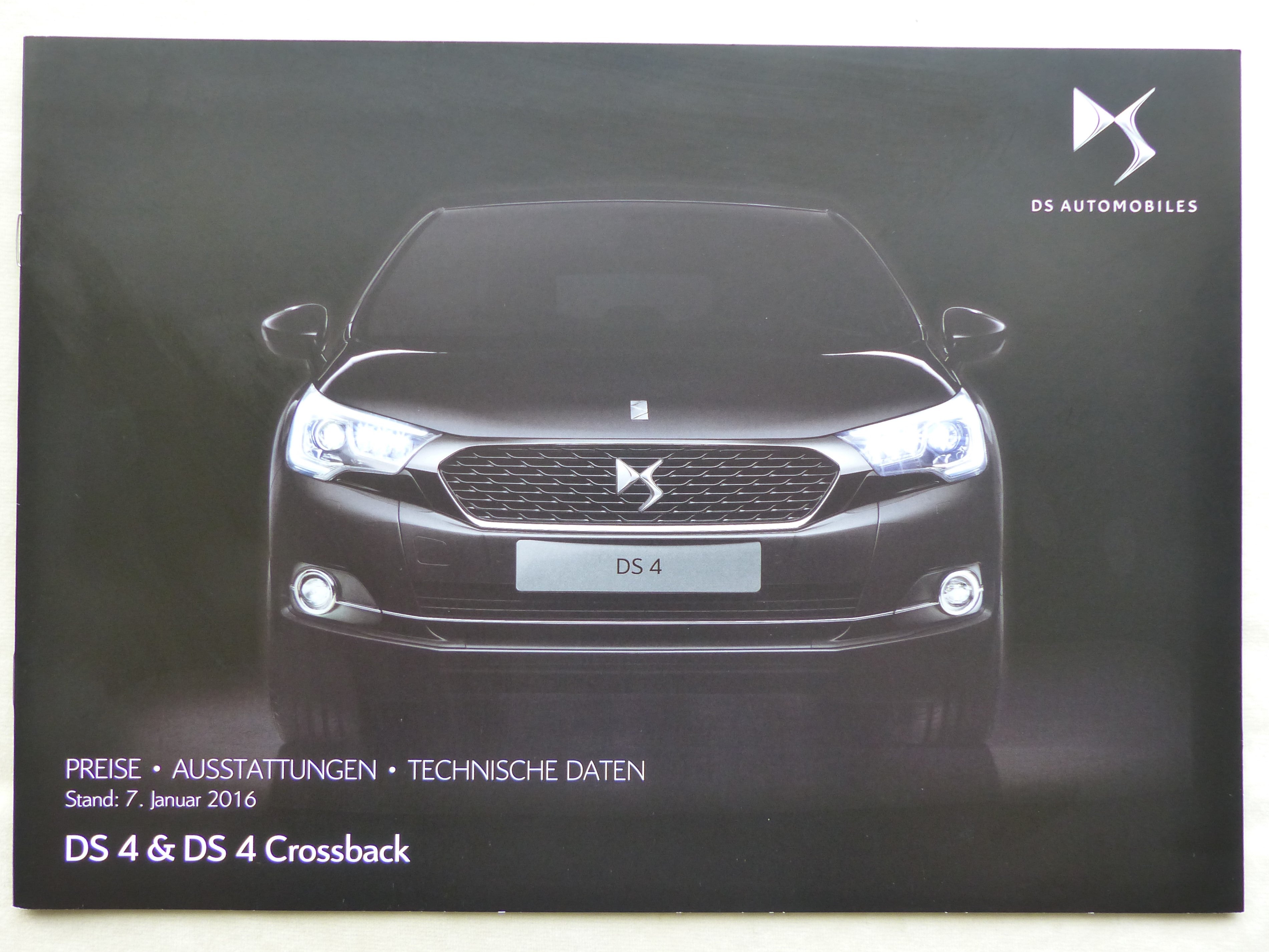 Citroen DS 4 Crossback - Preisliste MJ 2016 - Prospekt Brochure 01.201 ...
