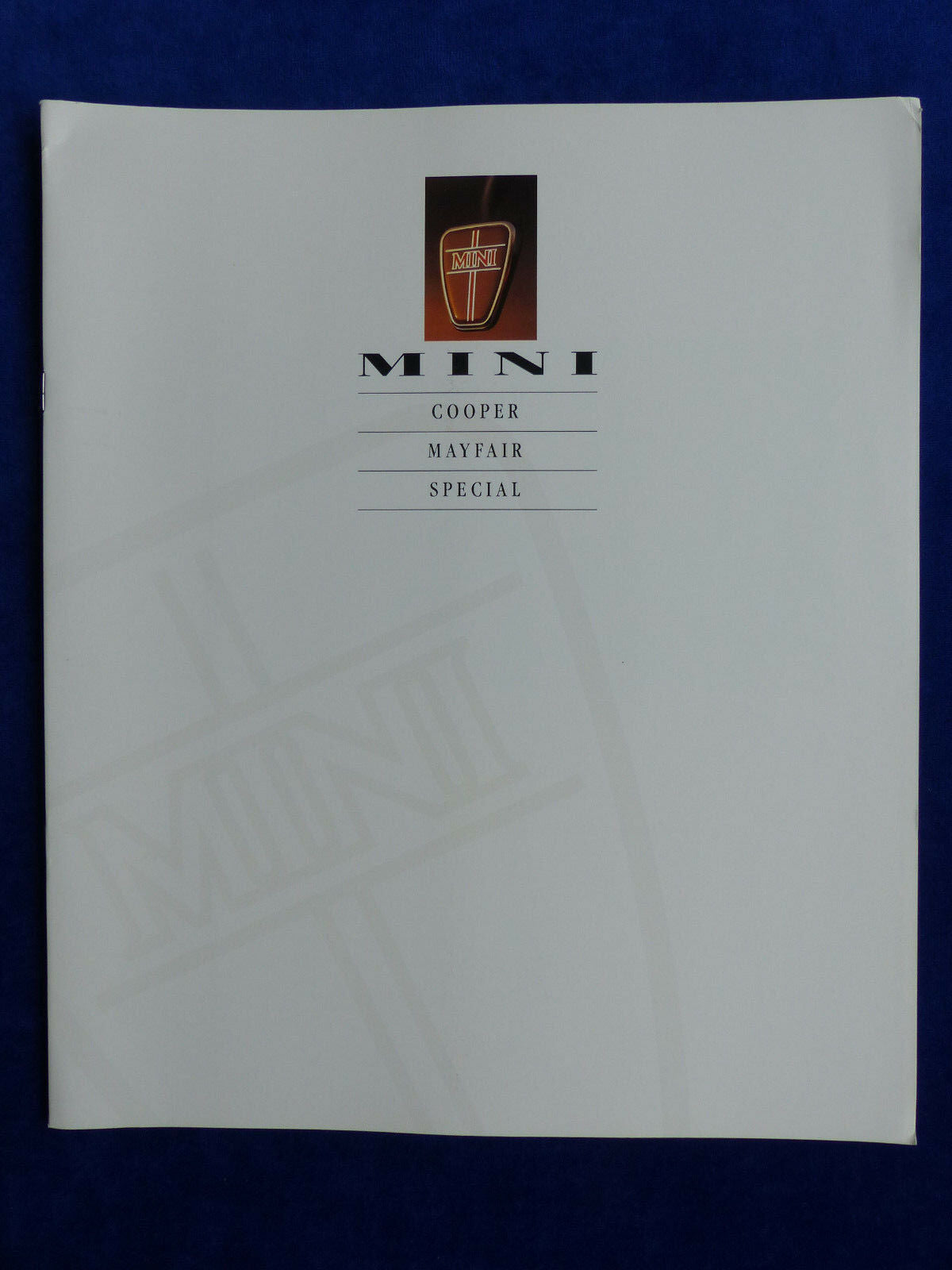 Mini Cooper Mayfair Special - Prospekt Brochure + Farben 01.1992 Großf ...