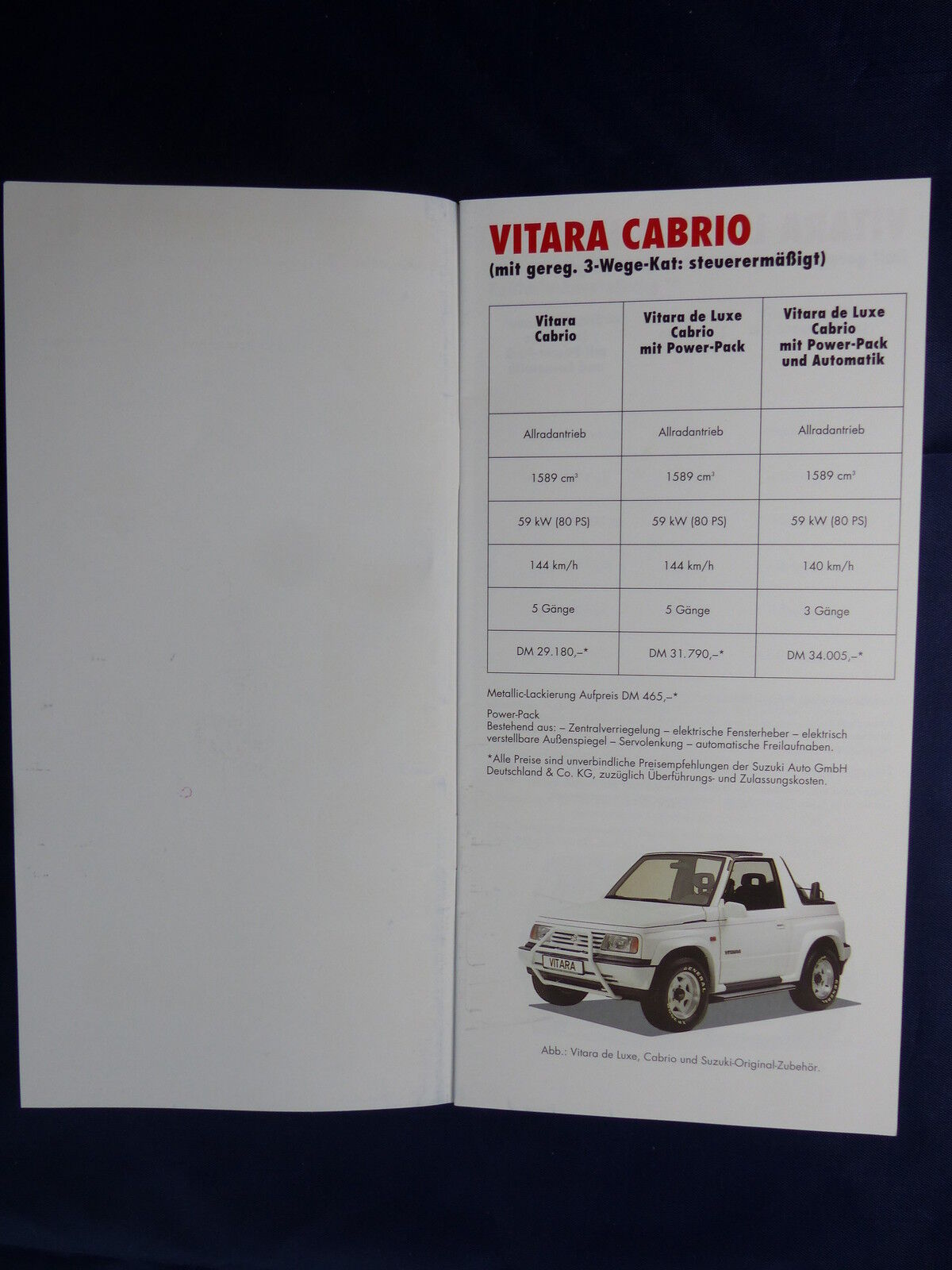 Suzuki Preisliste Vitara SJ Samurai Swift Carry - Prospekt Brochure 01 ...
